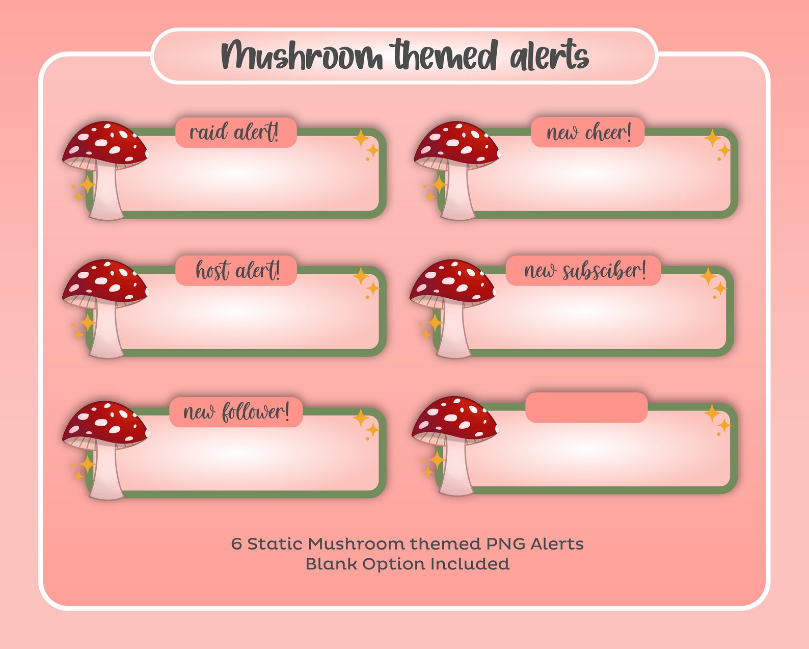 Mushroom Cottagecore Stream Overlay Pack Animated Screens - Etsy