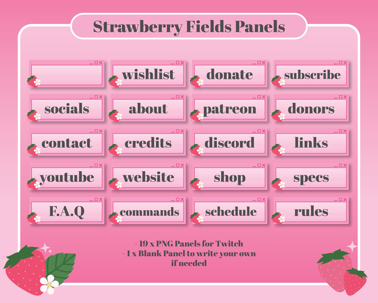 Strawberry Fields Stream Overlay Pack - Etsy
