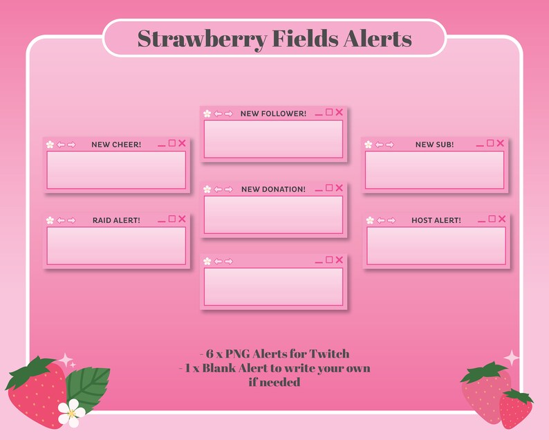 Strawberry Fields Stream Overlay Pack - Etsy
