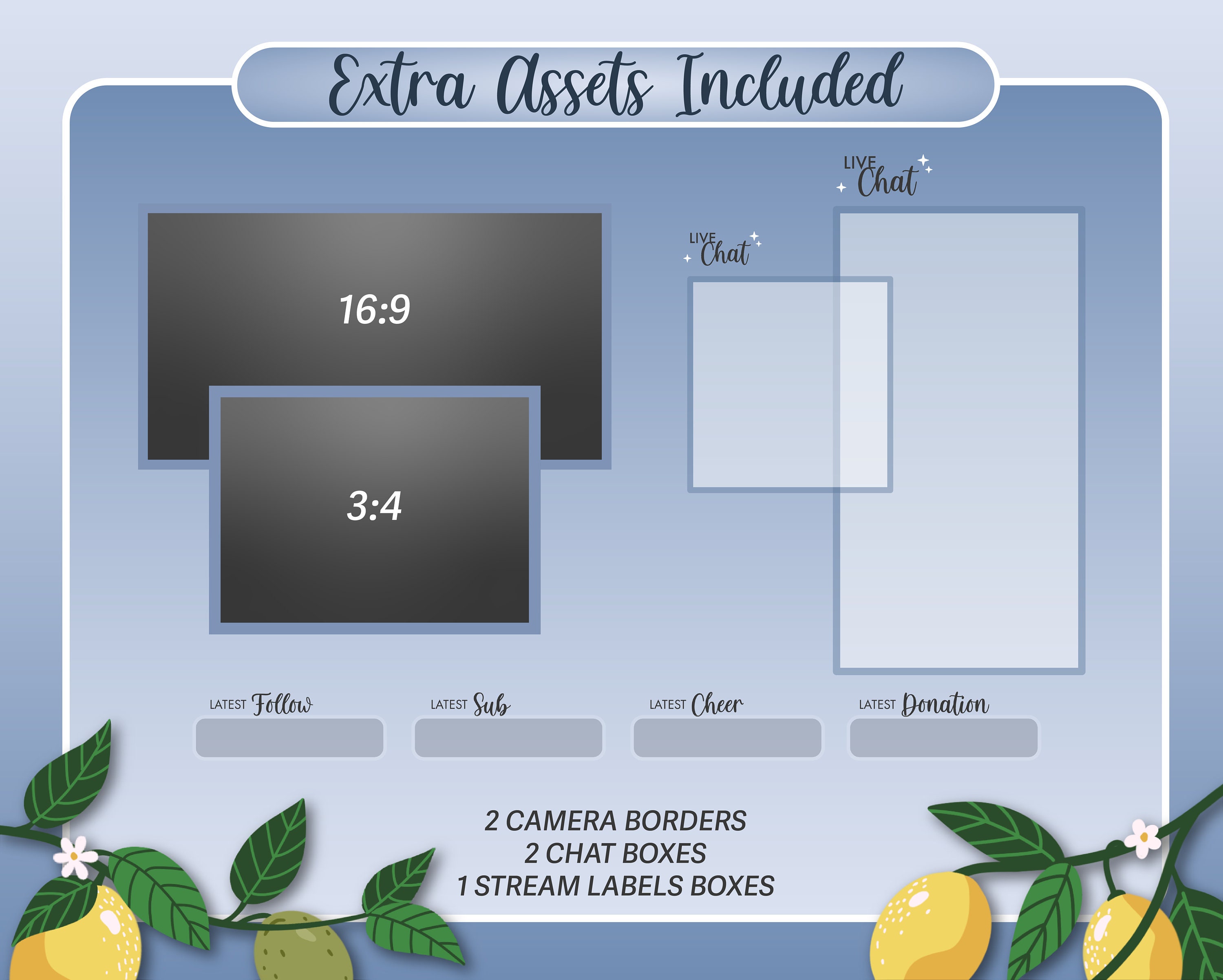 Lemon Themed Stream Overlays Pack - Etsy