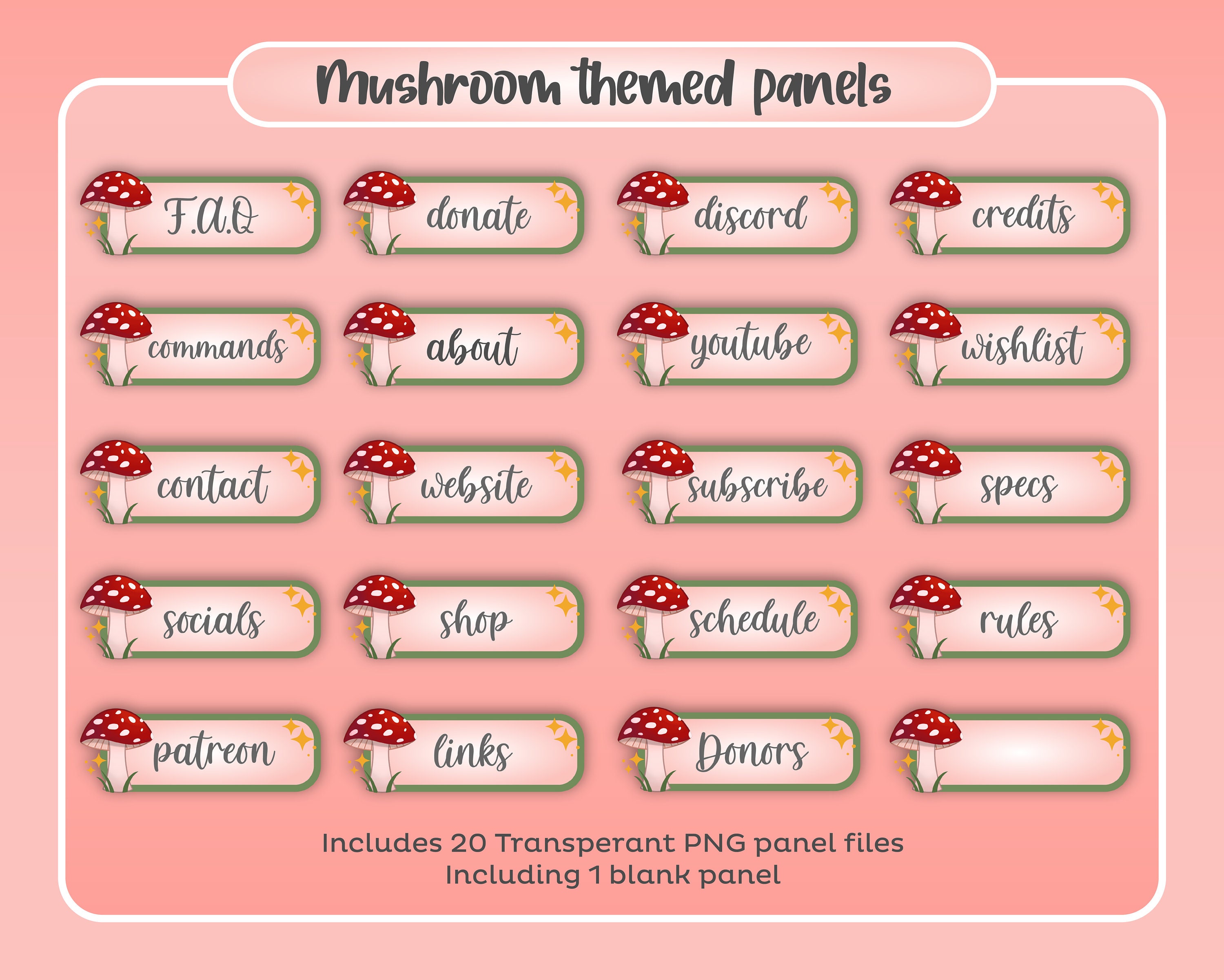 Mushroom Cottagecore Stream Overlay Pack Animated Screens - Etsy