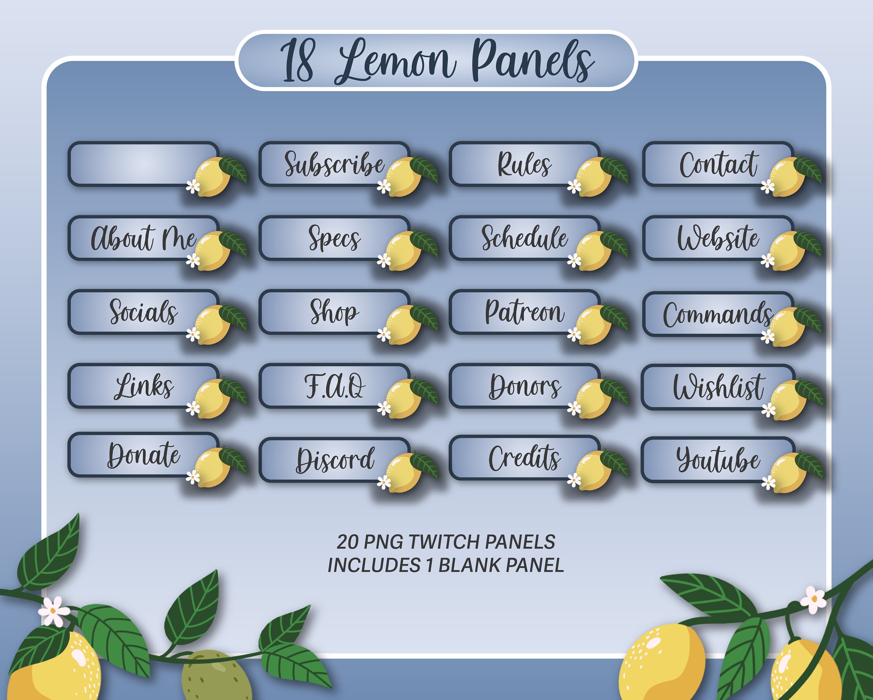 Lemon Themed Stream Overlays Pack - Etsy