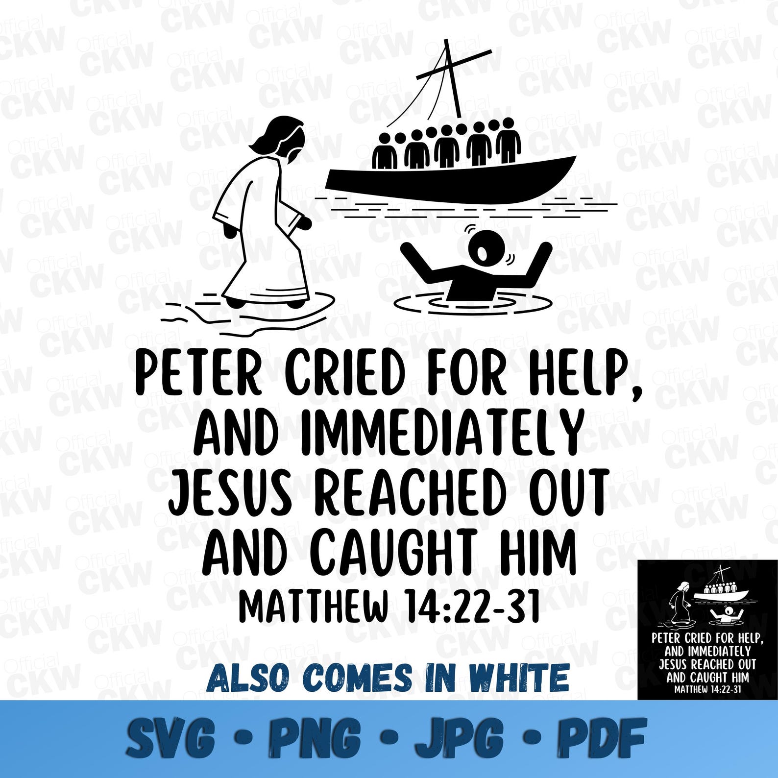 Peter Cried for Help, Matthew 14:22-31 SVG PNG (digital Download) - Etsy