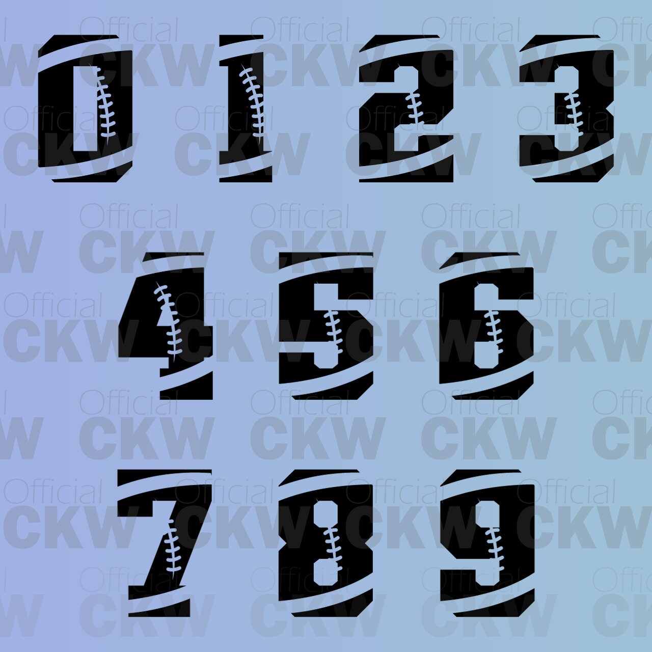 Football Alphabet & Numbers SVG, Png, Jpg, Pdf, Eps Bundle - 0-9 A-Z ...