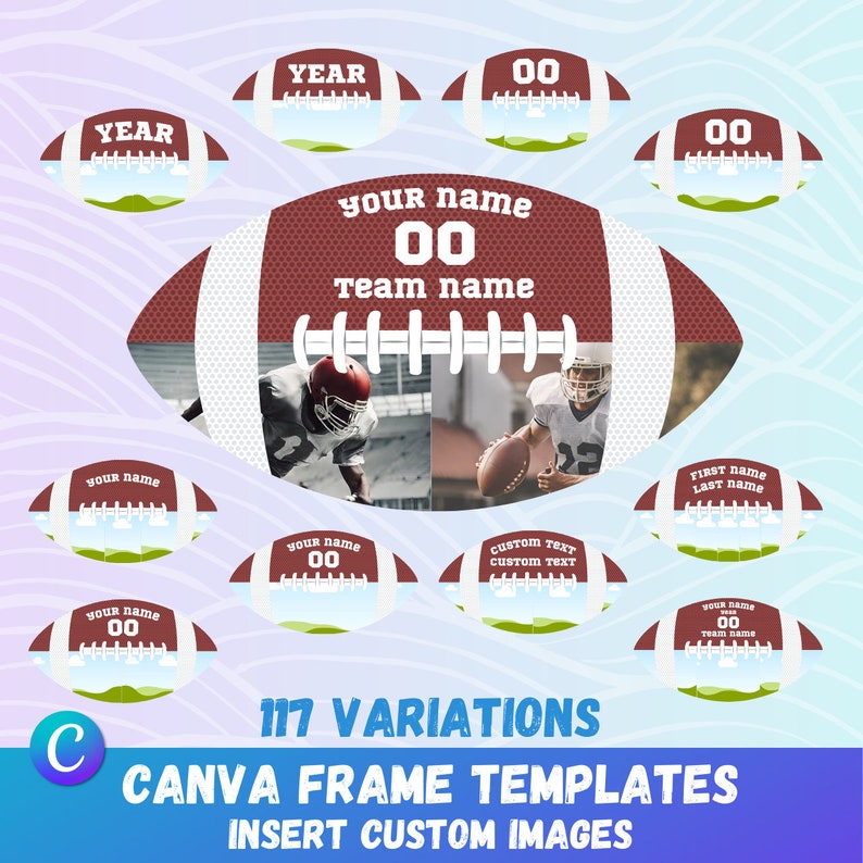 117 Variation Football Canva Image Collages for Sports Team/player ...