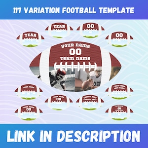 Football Collage Template for Canva Football Player Gift for Son Sports ...