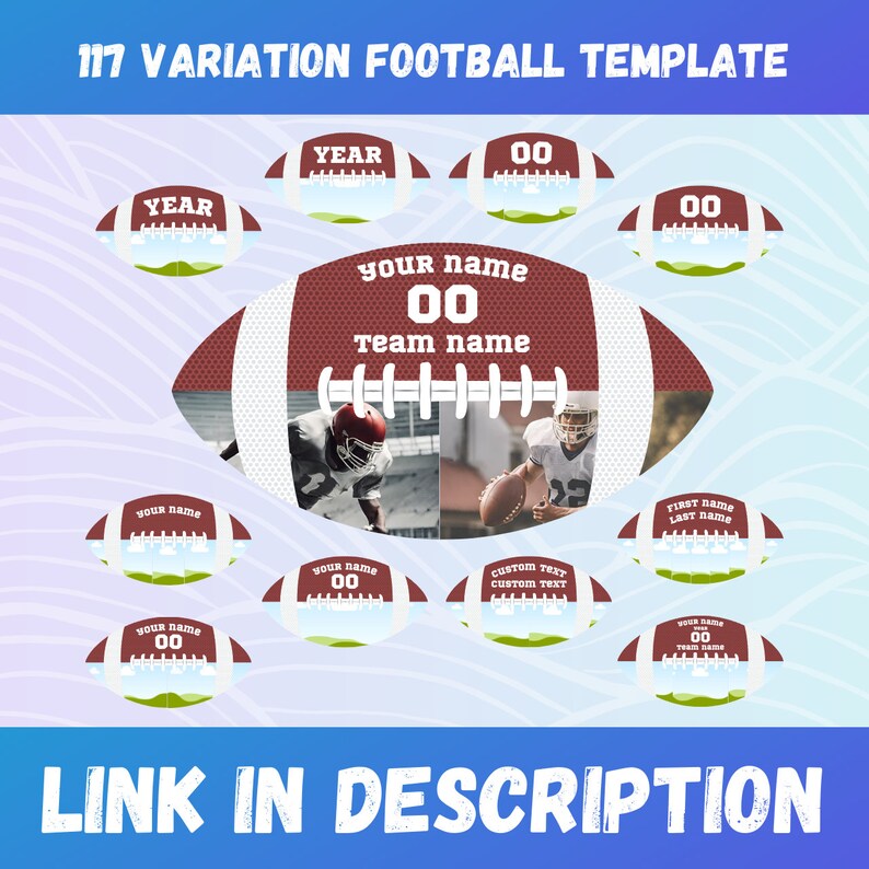 Football Collage Template for Canva Football Player Gift for Son Sports ...