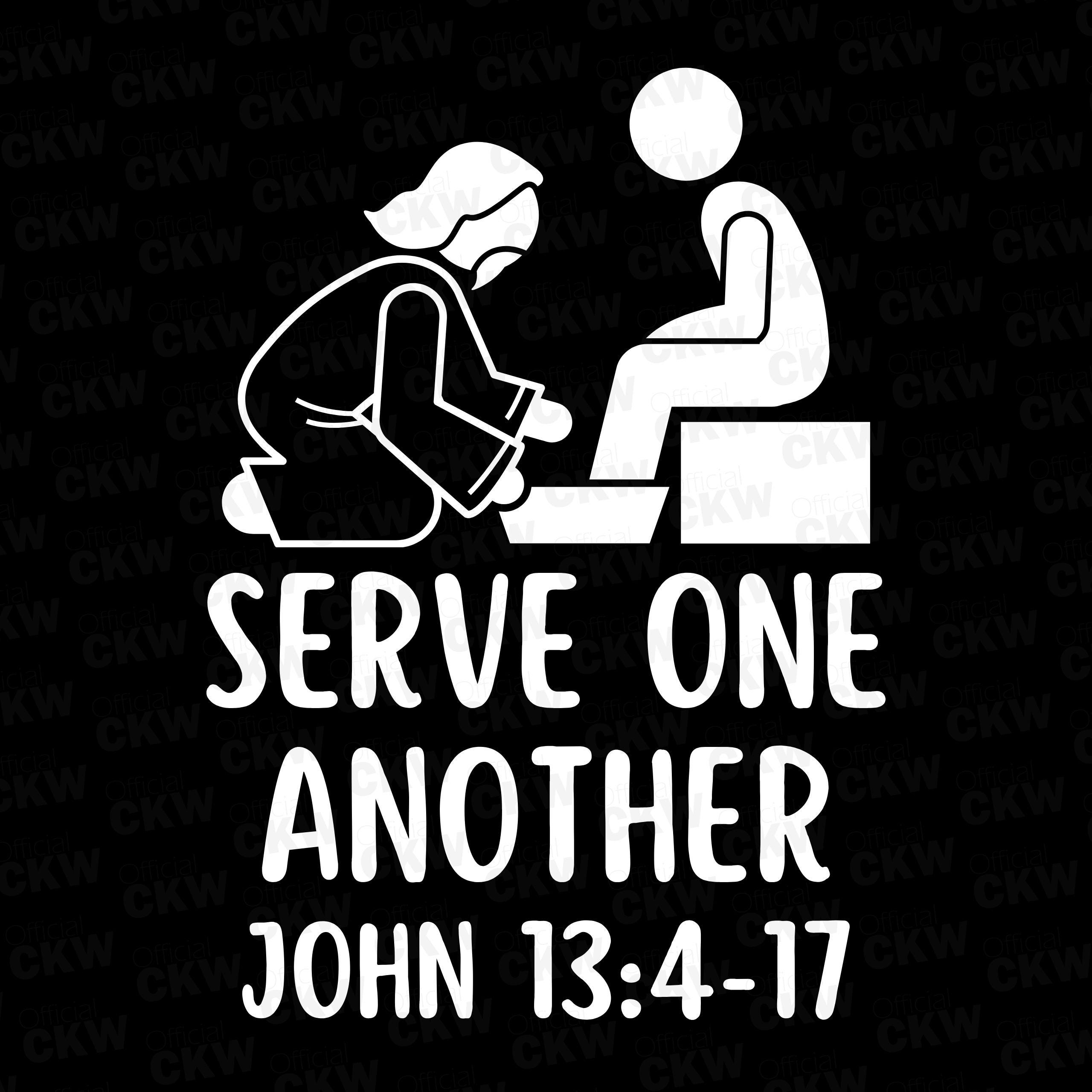Serve One Another John 13 4-17 Design SVG PNG Vector for Christian ...