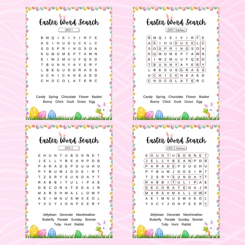 Easter Word Search Printable Family Activity for Kids Easter Game ...