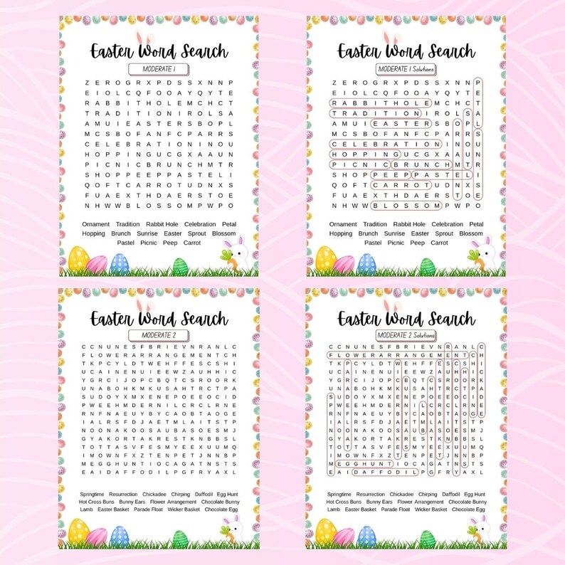 Easter Word Search Printable Family Activity for Kids Easter Game ...