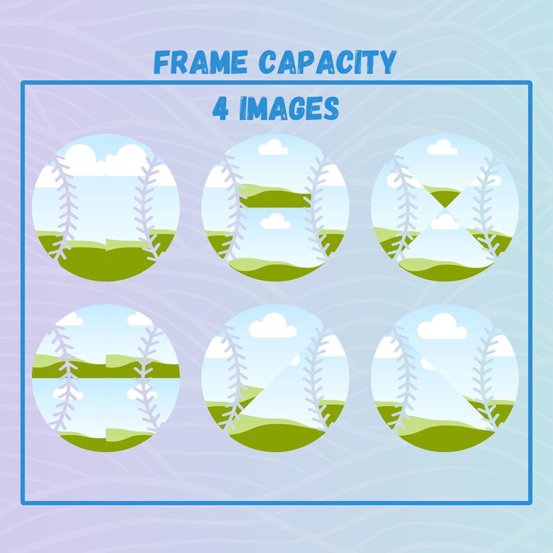 22-in-1 Baseball Canva Frame Template Image Collage for Sports Pictures ...