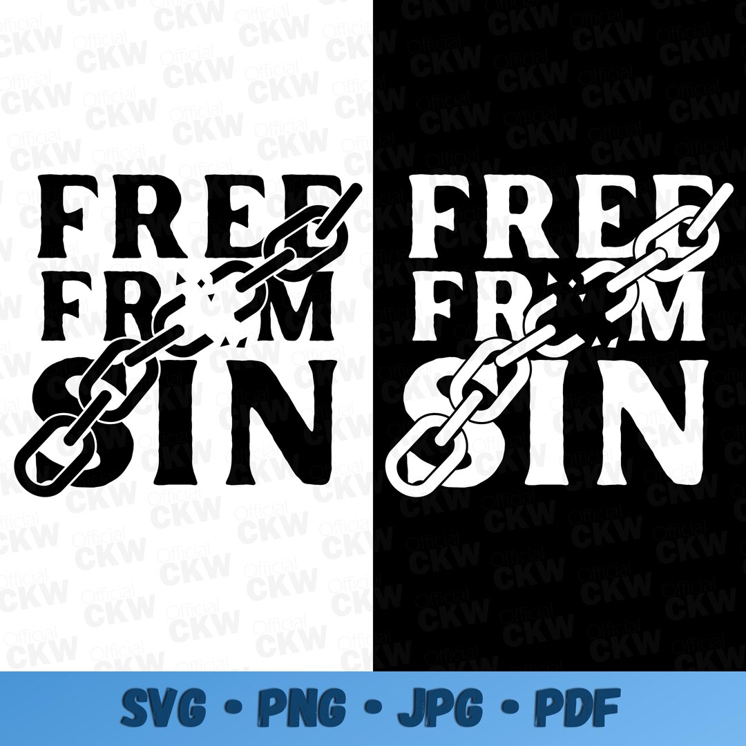 Free From Sin Broken Chain Christian Design (digital Download) - Etsy