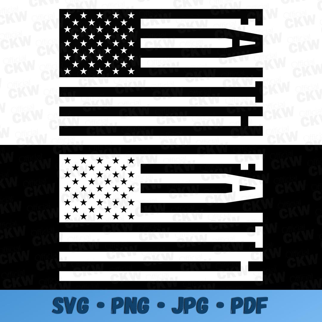 Faith US Flag Bible Wall Art Printable SVG PNG for Shirt Sublimation ...