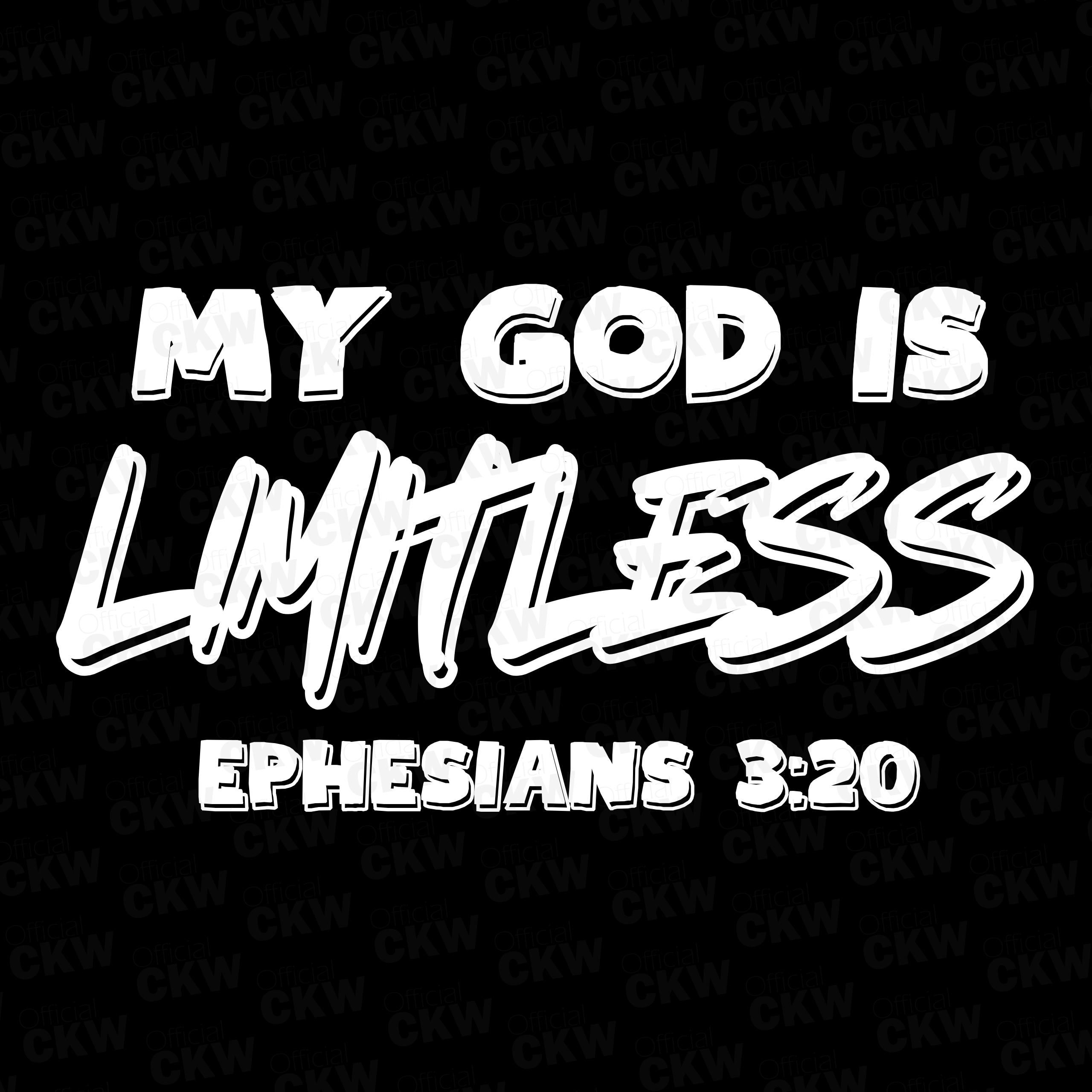 My God is Limitless Ephesians 3:20 SVG PNG Vector for Christian Shirts ...