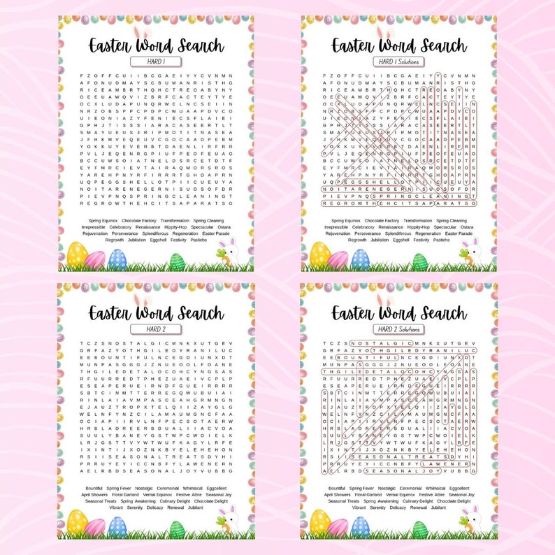 Easter Word Search Printable Family Activity for Kids Easter Game ...