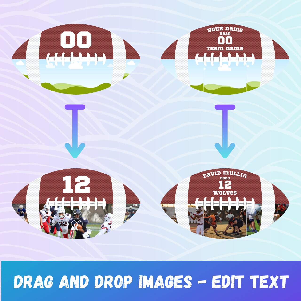 117 Variation Football Canva Image Collages for Sports Team/player ...