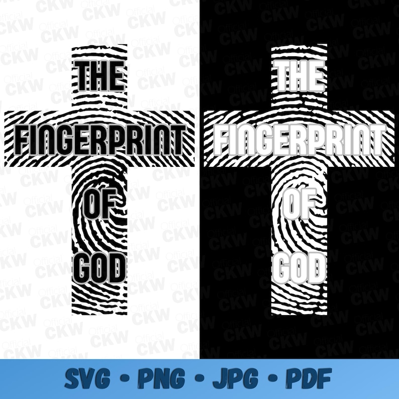 The Fingerprint of God Cross Design SVG PNG Vector for Christian Shirts ...