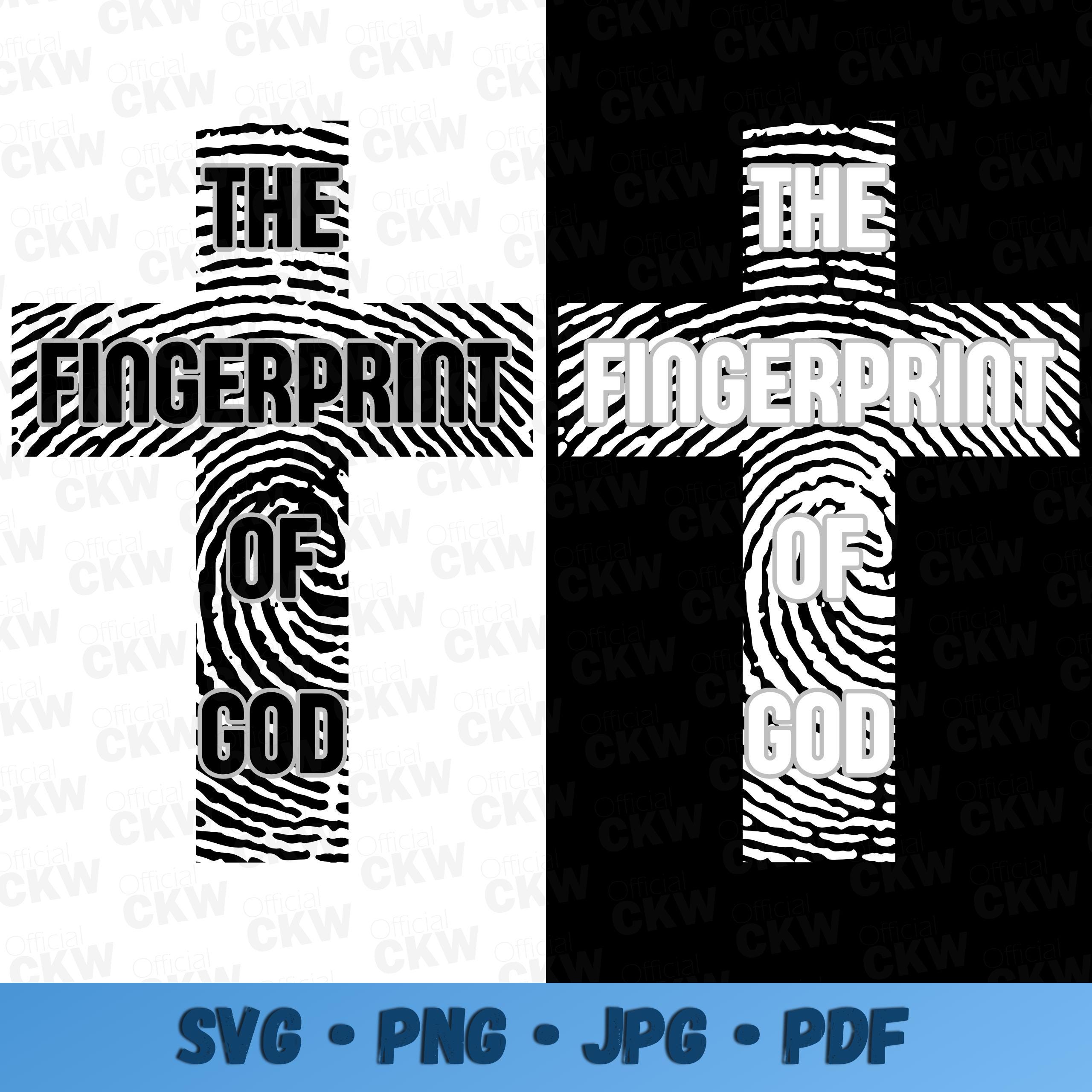 The Fingerprint of God Cross Design SVG PNG Vector for Christian Shirts ...