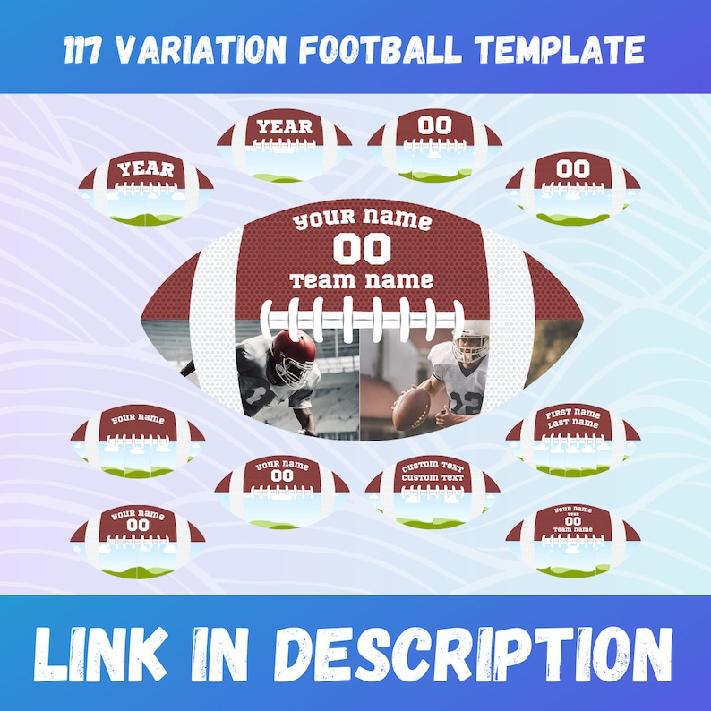 6 Template 5 Image Soccer Collage Team/player Frame Sport Templates for ...