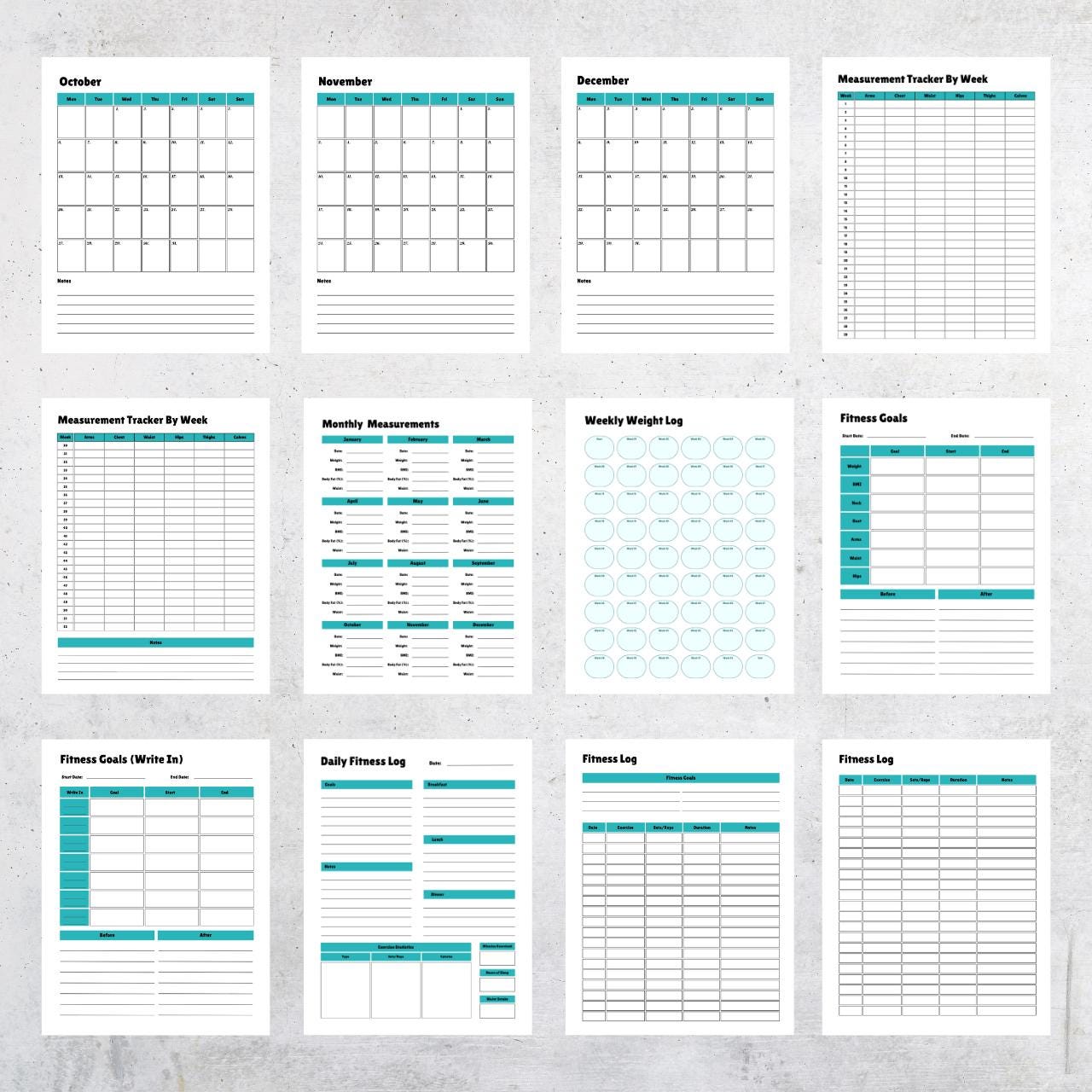 2025 Fitness Planner Tracker Log for Sports Fitness Tracker and Planner ...