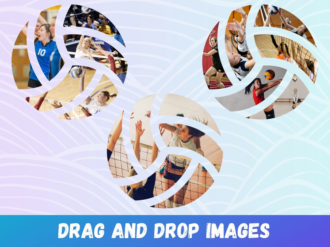 3-in-1 Volleyball Collages Team/player Frame Template for Canva - Etsy
