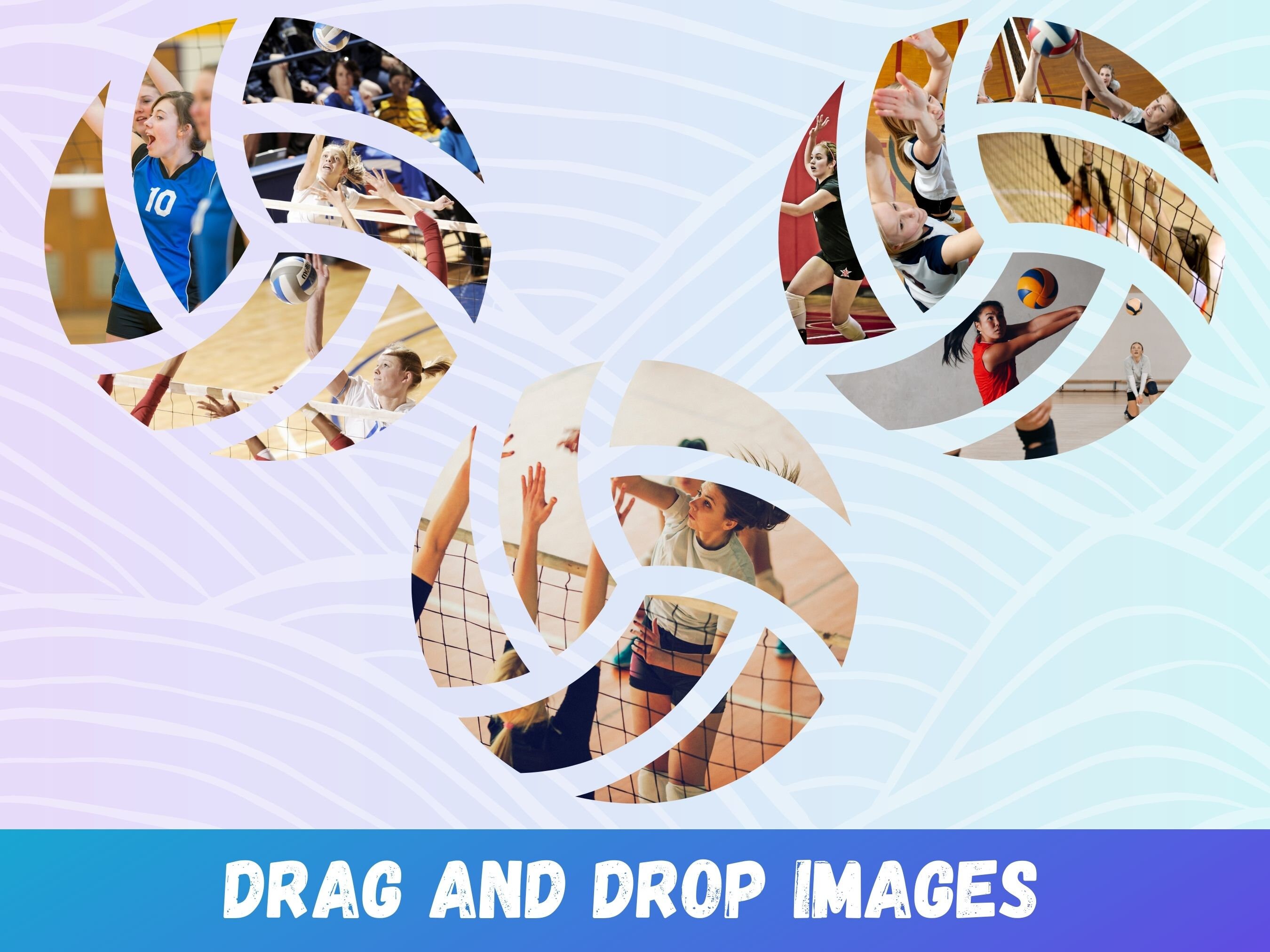 3-in-1 Volleyball Collages Team/player Frame Template for Canva - Etsy