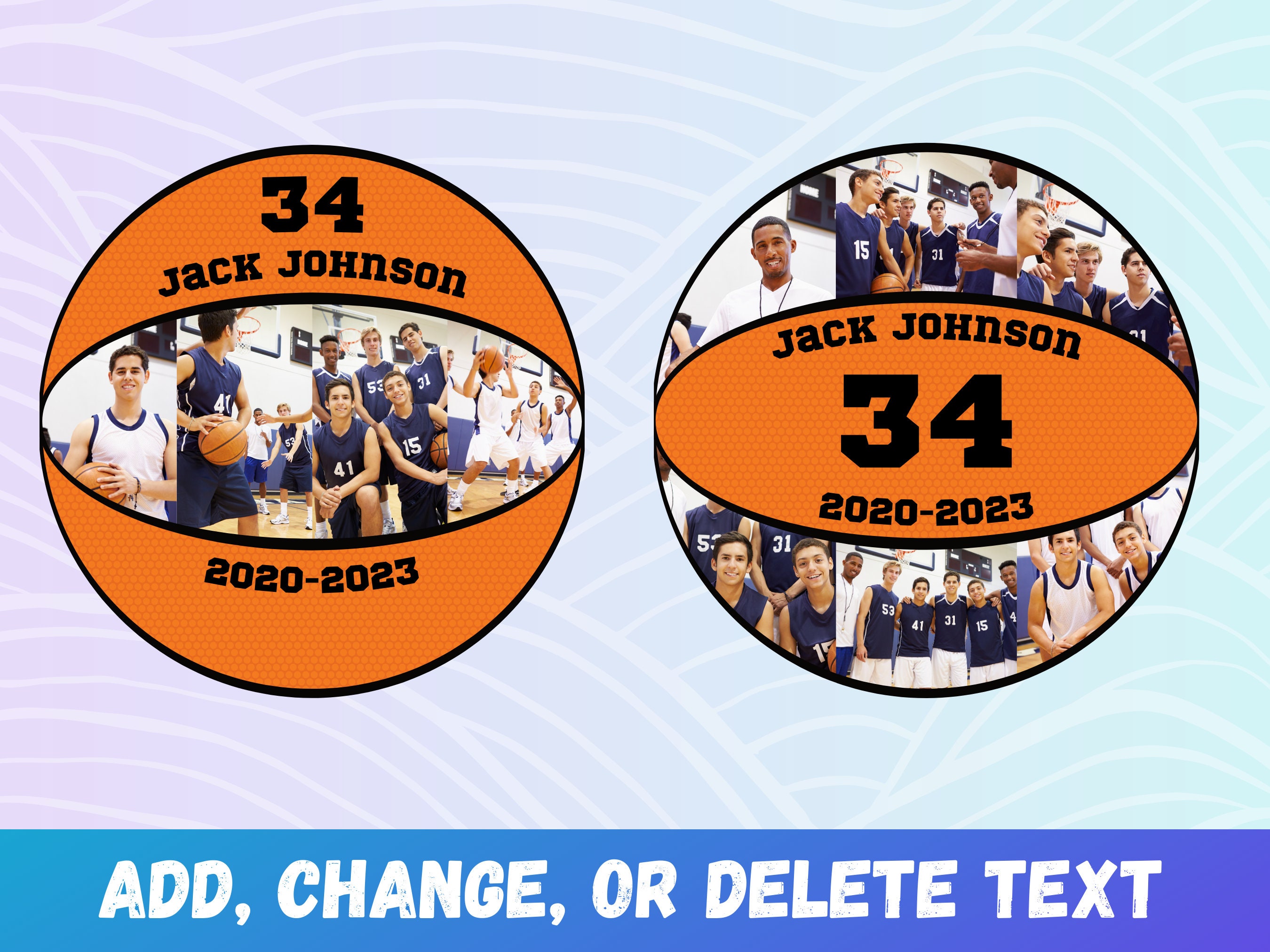 10-in-1 Custom Basketball Frame Collage Template for Canva Player Gift ...