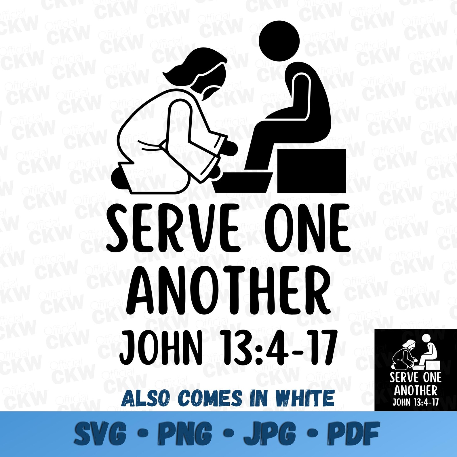 Serve One Another John 13 4-17 Design SVG PNG Vector for Christian ...
