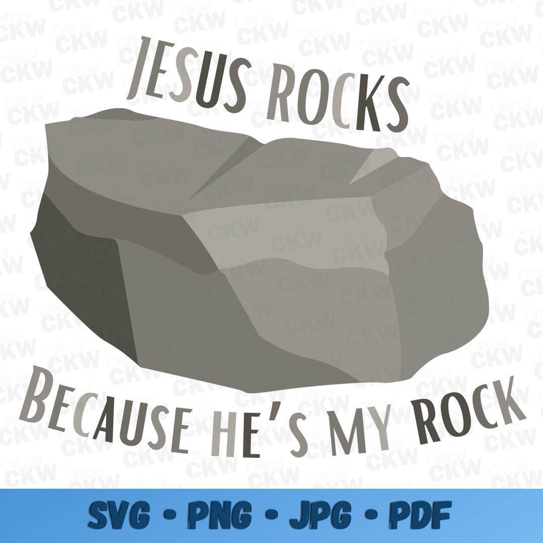Jesus Rocks Wall Art Printable SVG PNG for Shirt Sublimation Bible ...