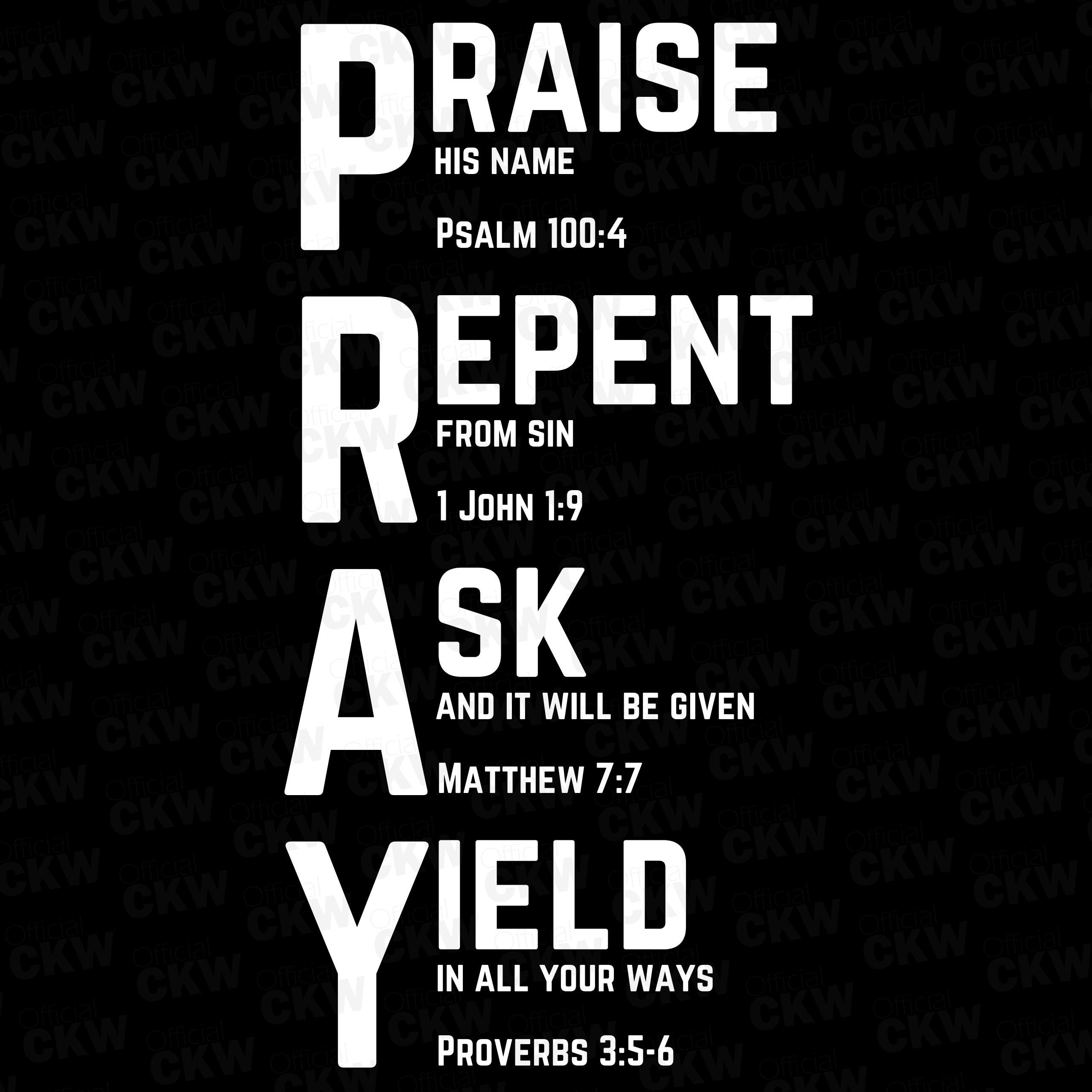 PRAY SVG PNG Praise Repent Ask Yield Christian Vector Design Christian ...