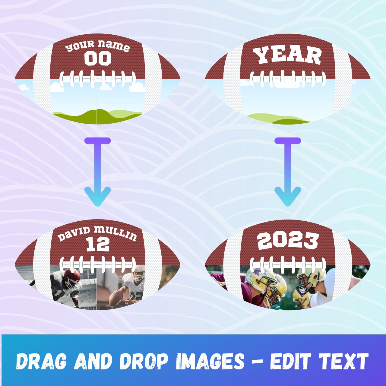 117 Variation Football Canva Image Collages for Sports Team/player ...