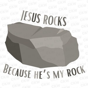 Jesus Rocks Wall Art Printable SVG PNG for Shirt Sublimation Bible ...
