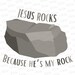 Jesus Rocks Wall Art Printable SVG PNG for Shirt Sublimation Bible ...