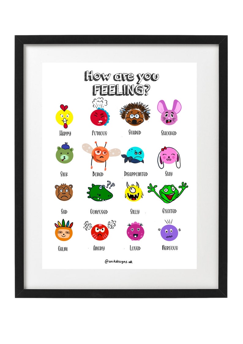 My Feelings Chart Emotions Poster Children Therapy Calming - Etsy UK