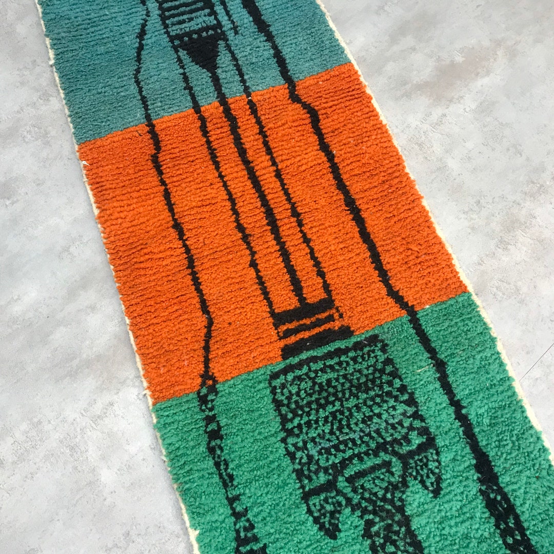 Colorful Rug Runner, Custom Moroccan Runner Rug, Bespoke Boujaad Runner ...