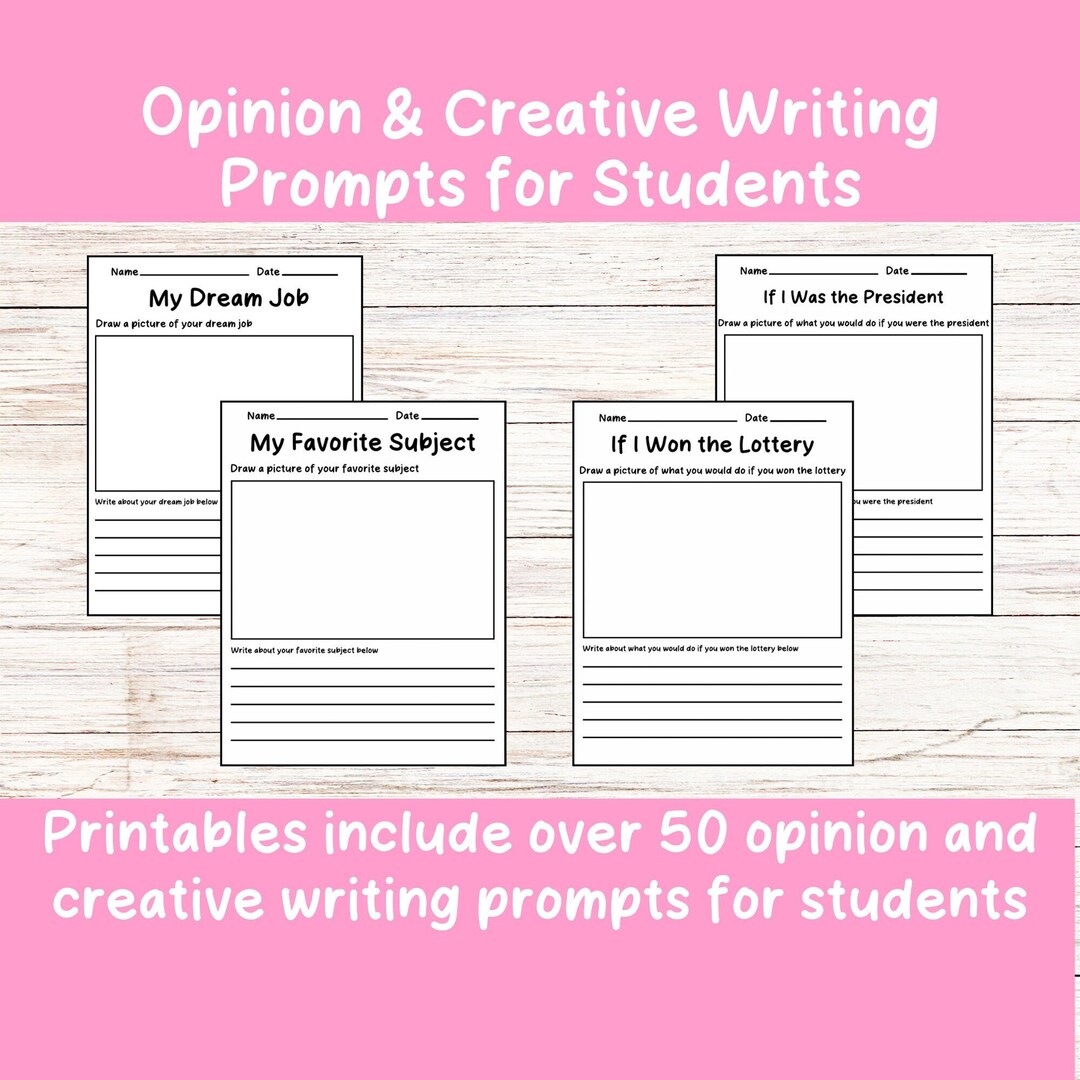 DIGITAL FILE || 50 Printable Creative and Opinion Writing Prompts for ...