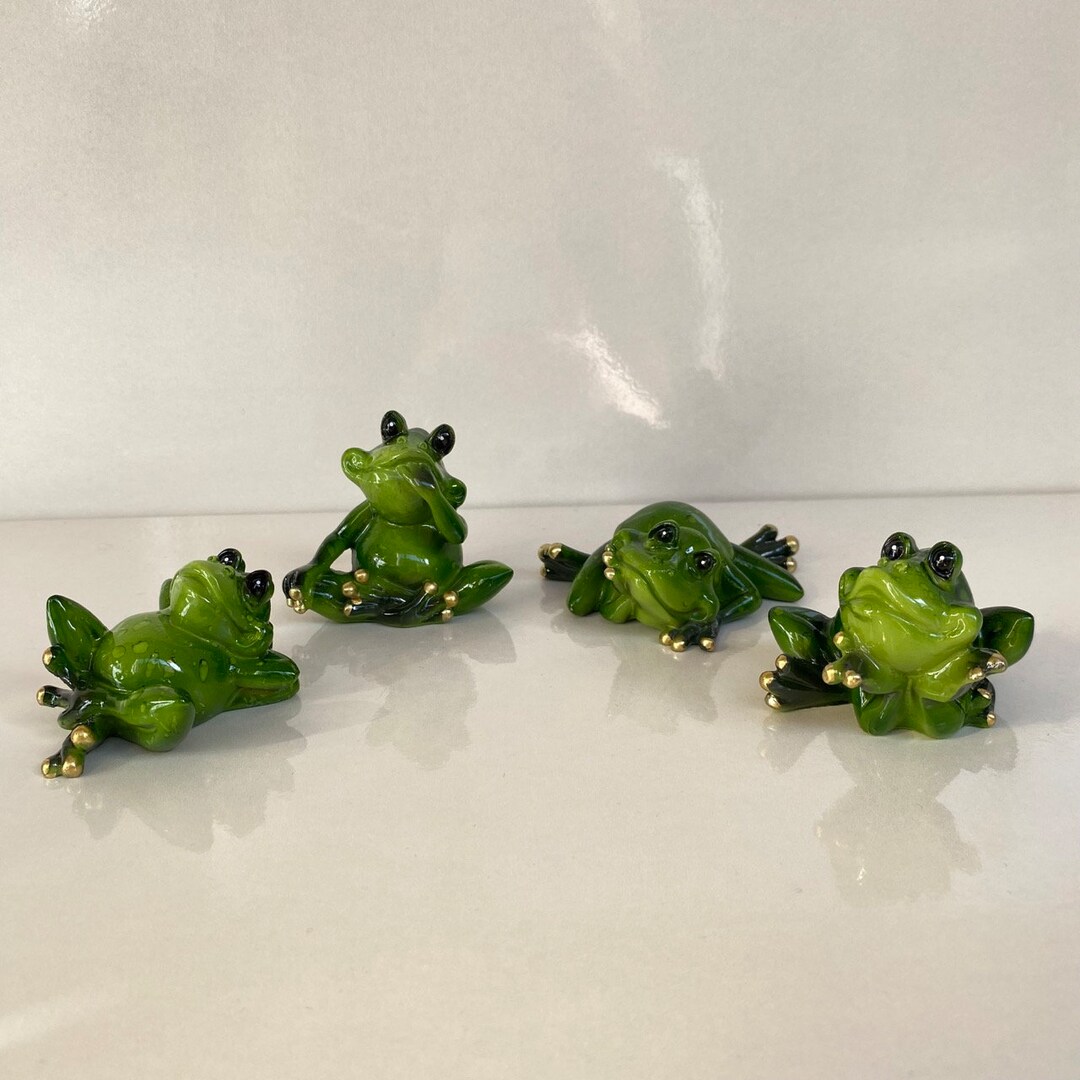 Frog Figurines, Frog Miniature Set, Cute Frog Statues, Glass Animal ...