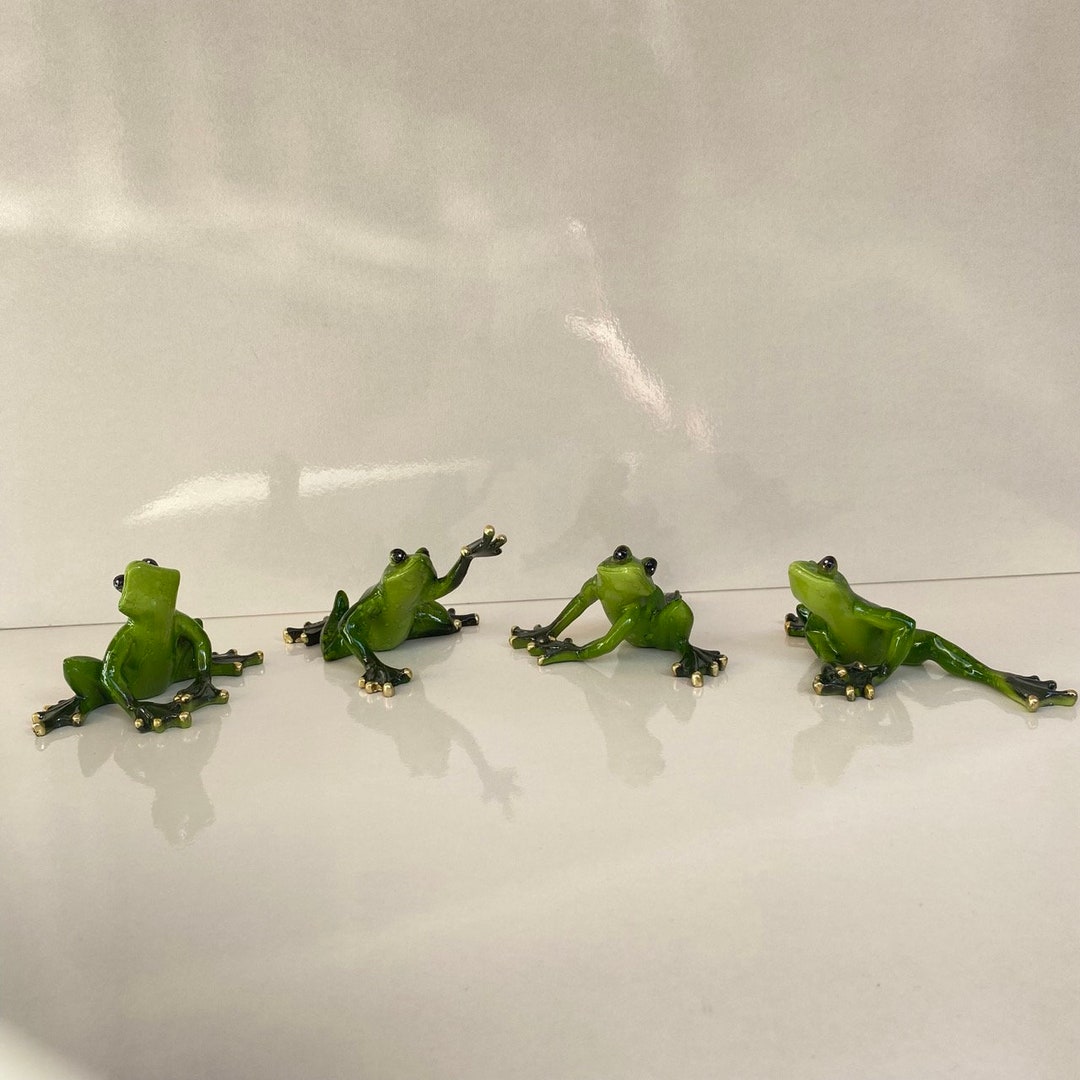 Frog Figurines, Frog Miniature Set, Cute Frog Statues, Glass Animal ...