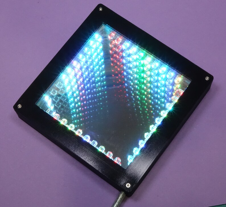 LED Infinity Mirror. Endless Tunnel of Light. Desktop / Tabletop Size ...