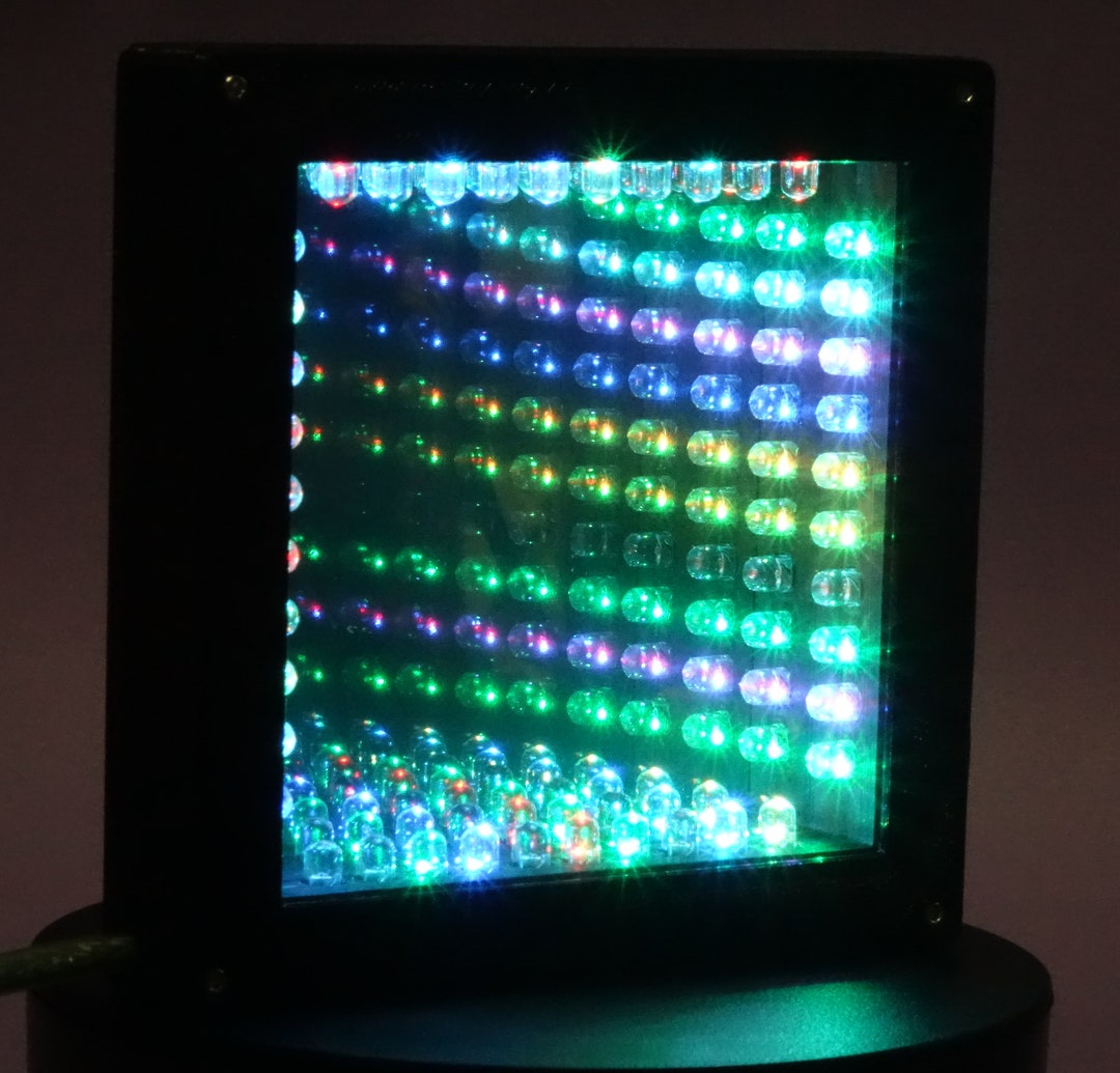 LED Infinity Mirror. Endless Tunnel of Light. Desktop / Tabletop Size ...