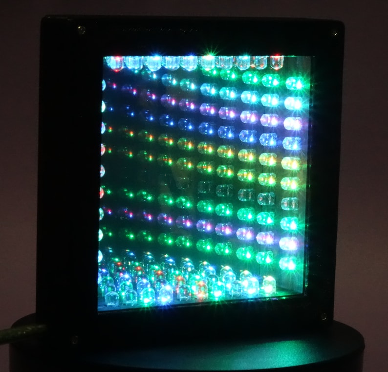 LED Infinity Mirror. Endless Tunnel of Light. Desktop / Tabletop Size ...
