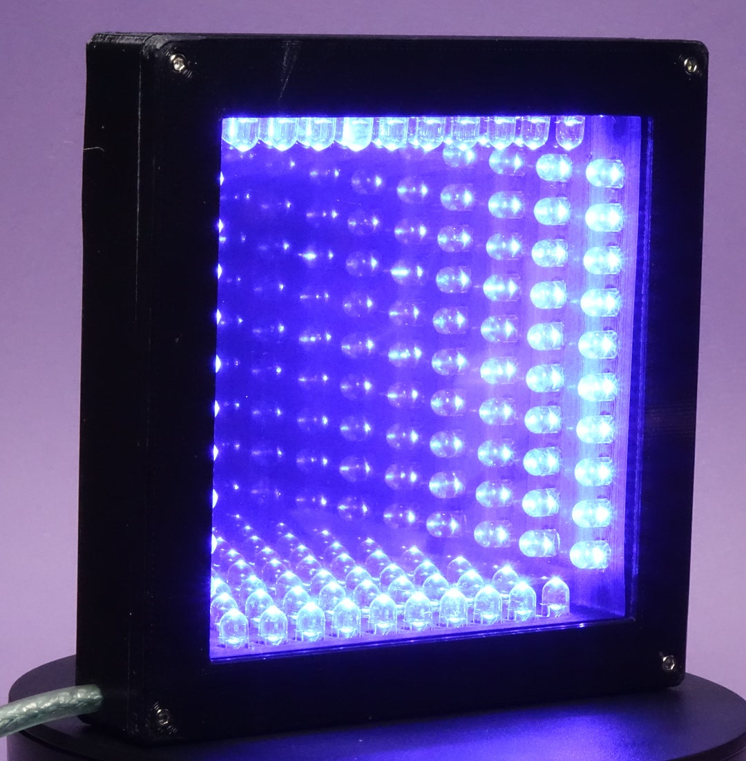 LED Infinity Mirror. Endless Tunnel of Light. Desktop / Tabletop Size ...
