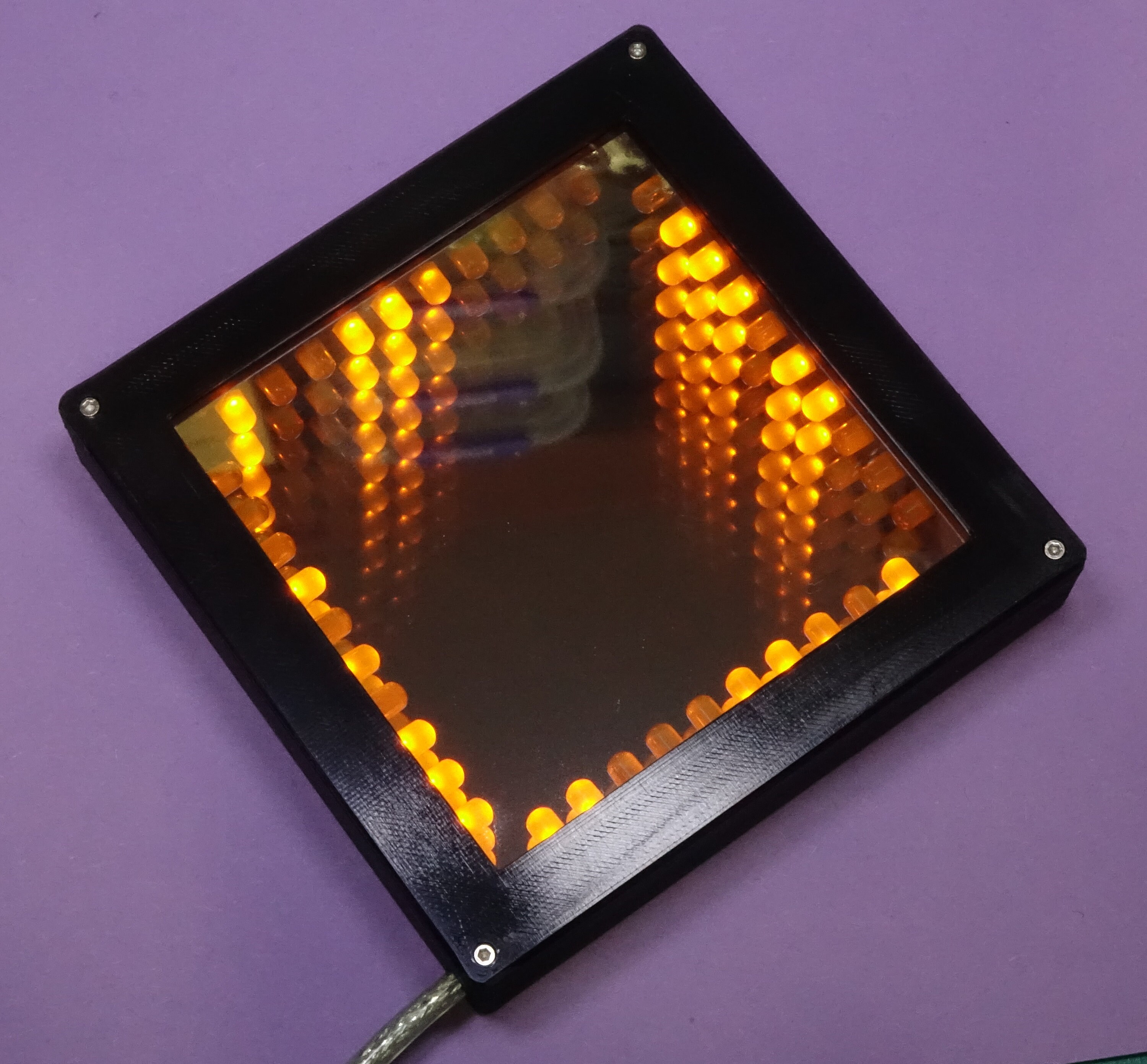 LED Infinity Mirror. Endless Tunnel of Light. Desktop / Tabletop Size ...