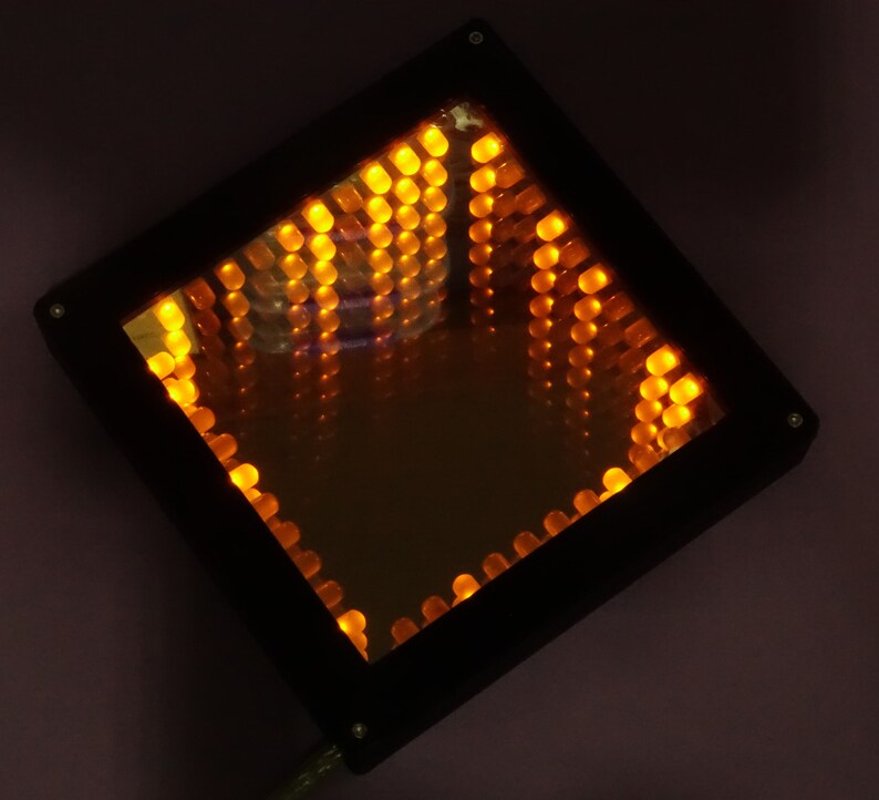 LED Infinity Mirror. Endless Tunnel of Light. Desktop / Tabletop Size ...