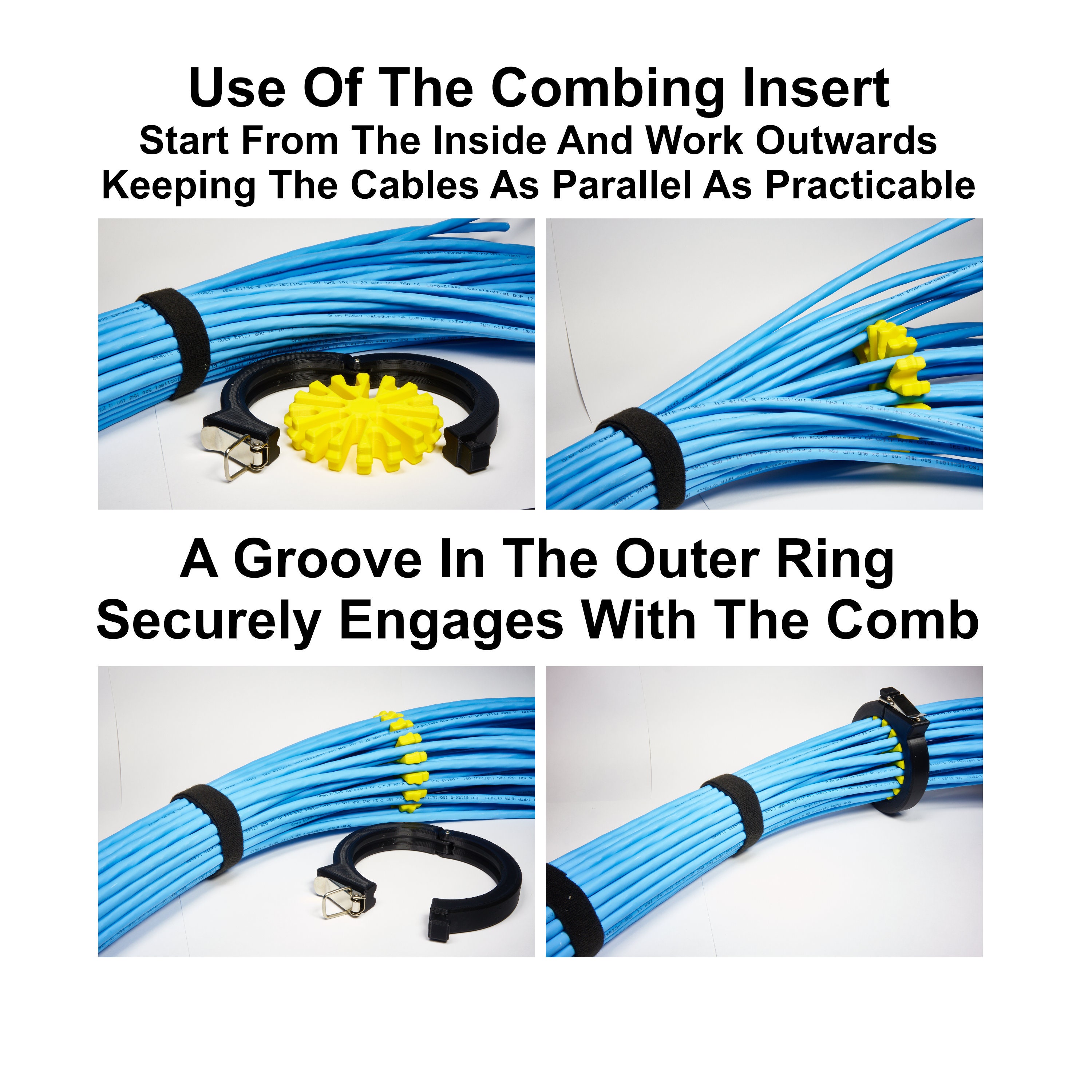 Ethernet Network Cable Comb / Cable Dresser - 48 Cables Capacity - up ...