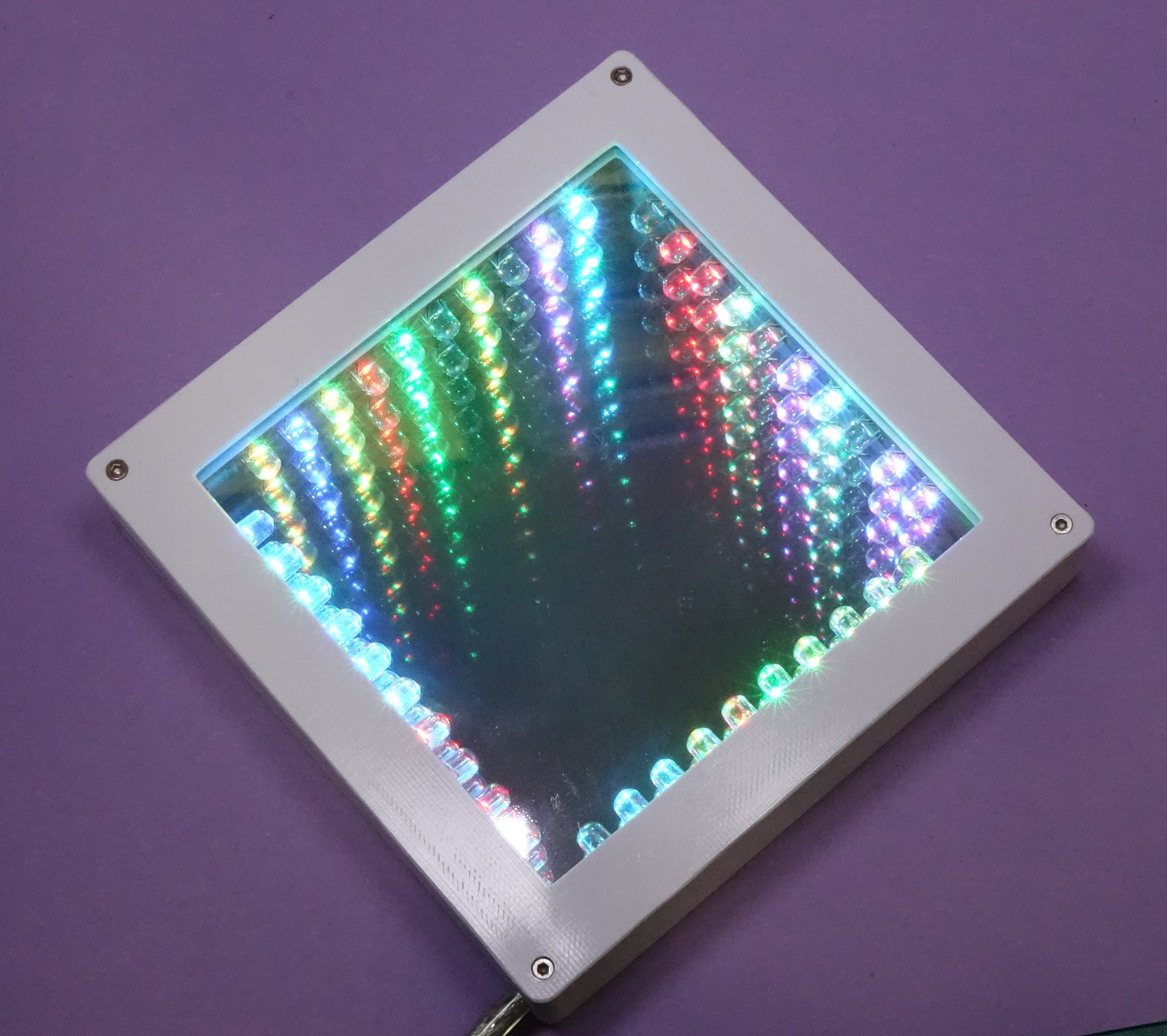 LED Infinity Mirror. Endless Tunnel of Light. Desktop / Tabletop Size ...