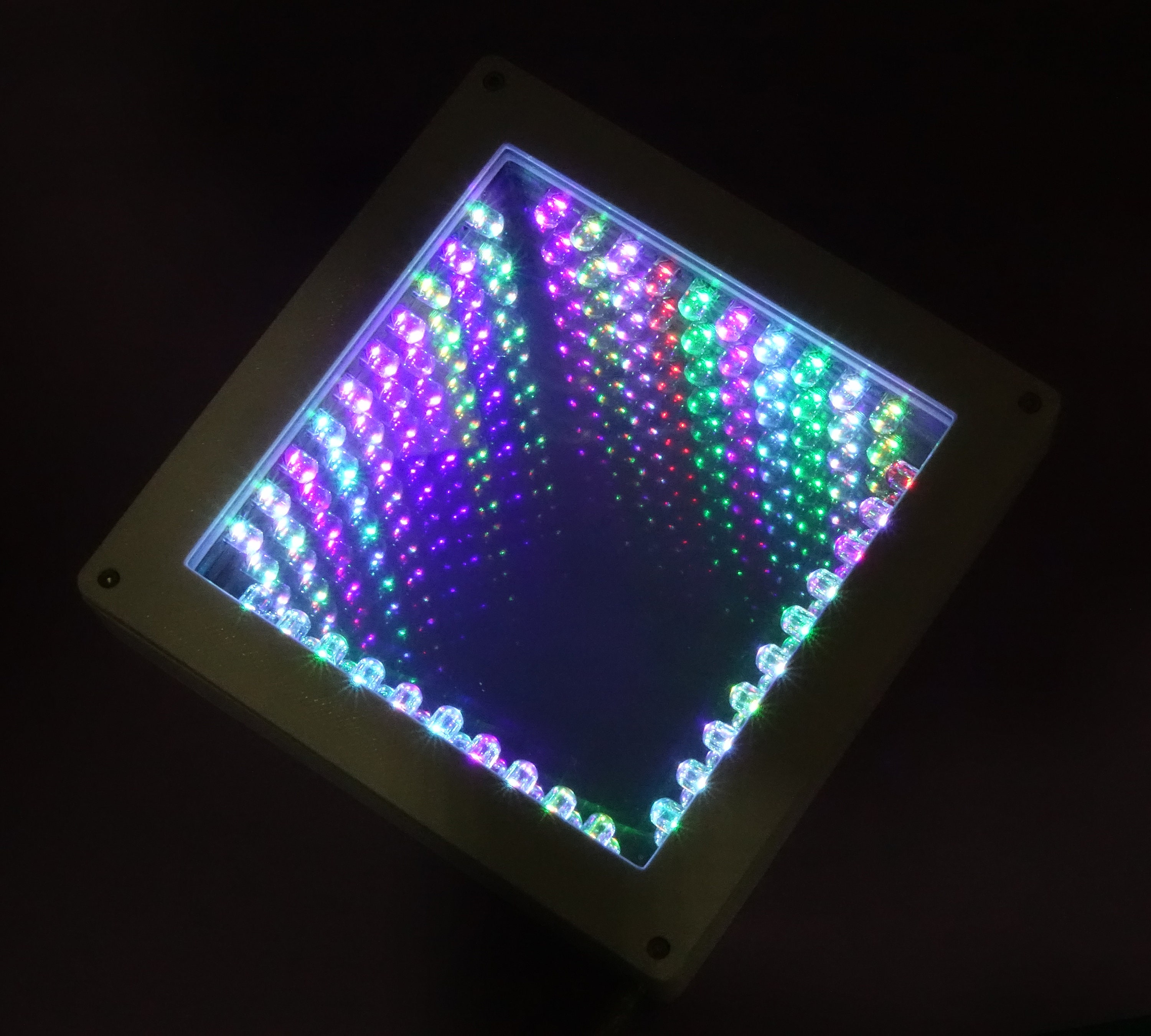 LED Infinity Mirror. Endless Tunnel of Light. Desktop / Tabletop Size ...