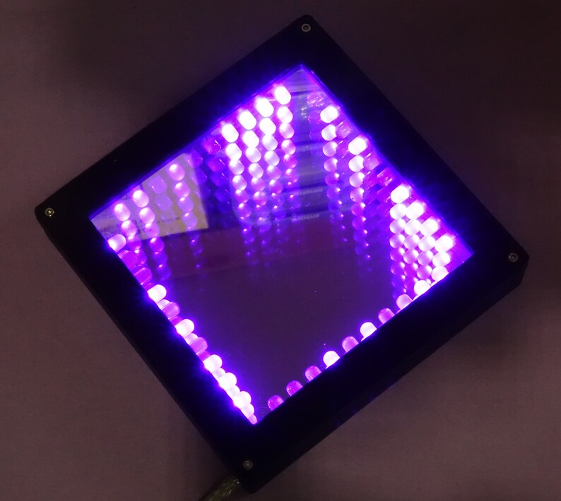 LED Infinity Mirror. Endless Tunnel of Light. Desktop / Tabletop Size ...