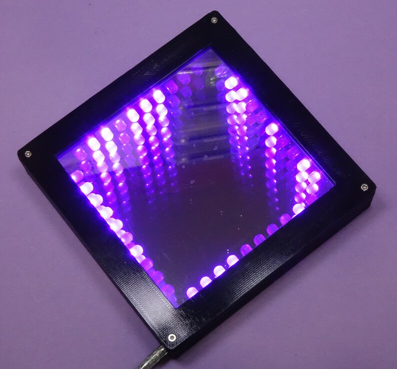 LED Infinity Mirror. Endless Tunnel of Light. Desktop / Tabletop Size ...