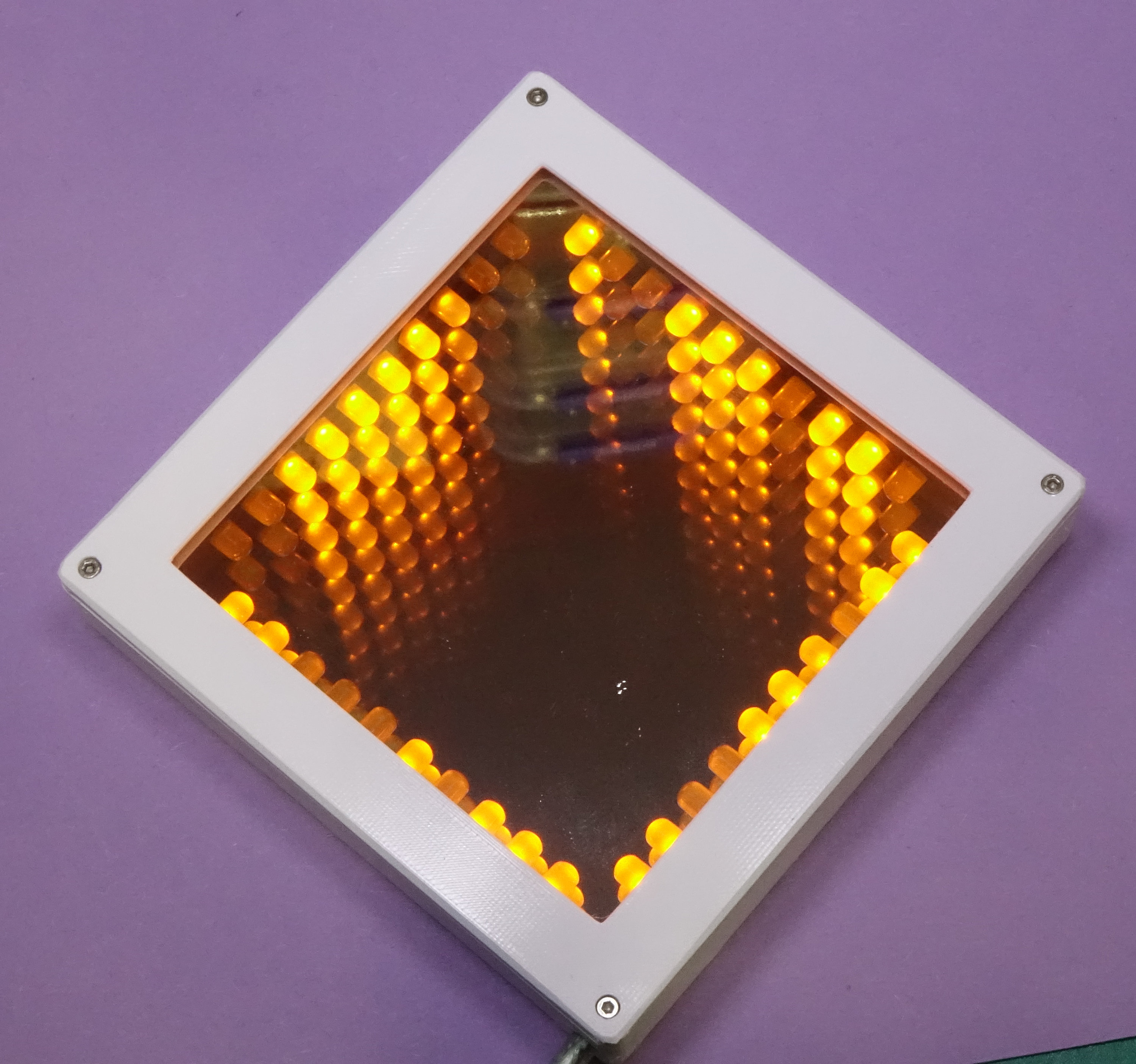LED Infinity Mirror. Endless Tunnel of Light. Desktop / Tabletop Size ...